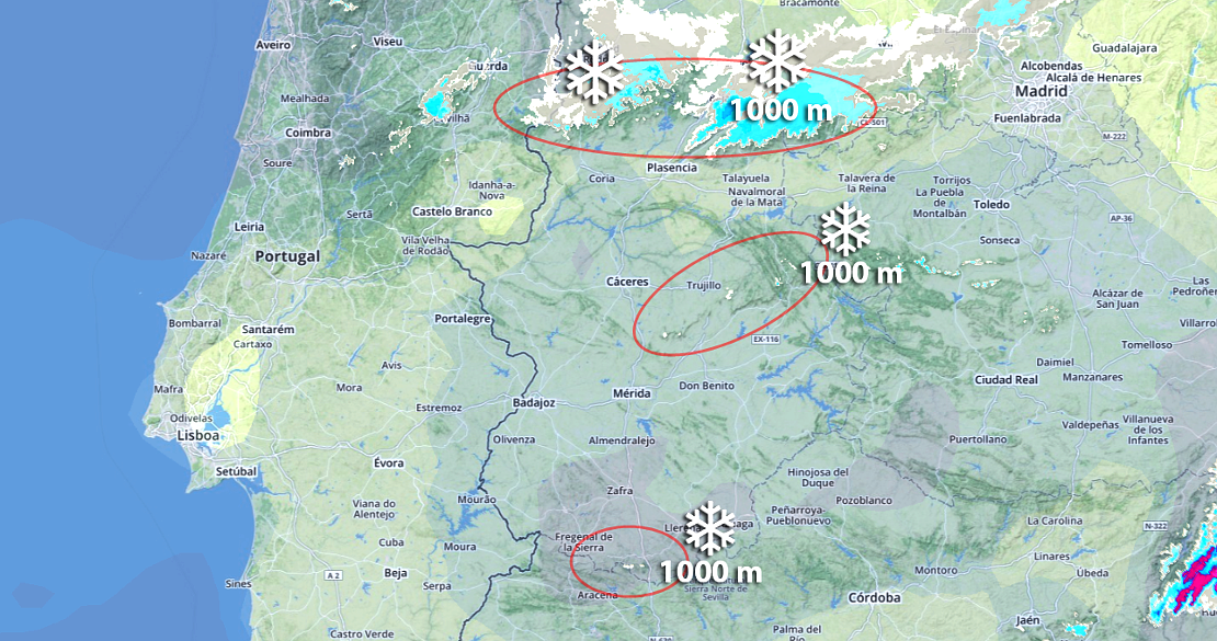 ¿Dónde podría nevar este viernes en Extremadura? - Extremadura7dias.com ...